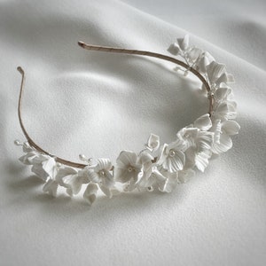 Floral Tiara, Clay Flowers Tiara, Floral Headpiece, Bridal Headpiece ...