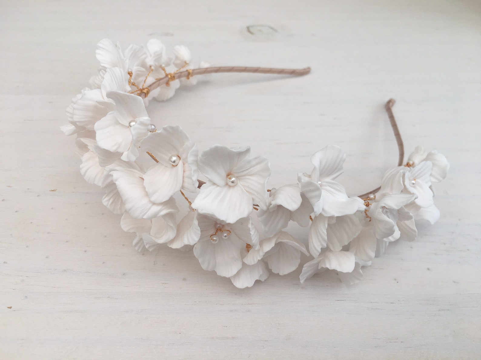 Clay Flowers Tiara Floral Headpiece Bridal Headpiece Bridal | Etsy