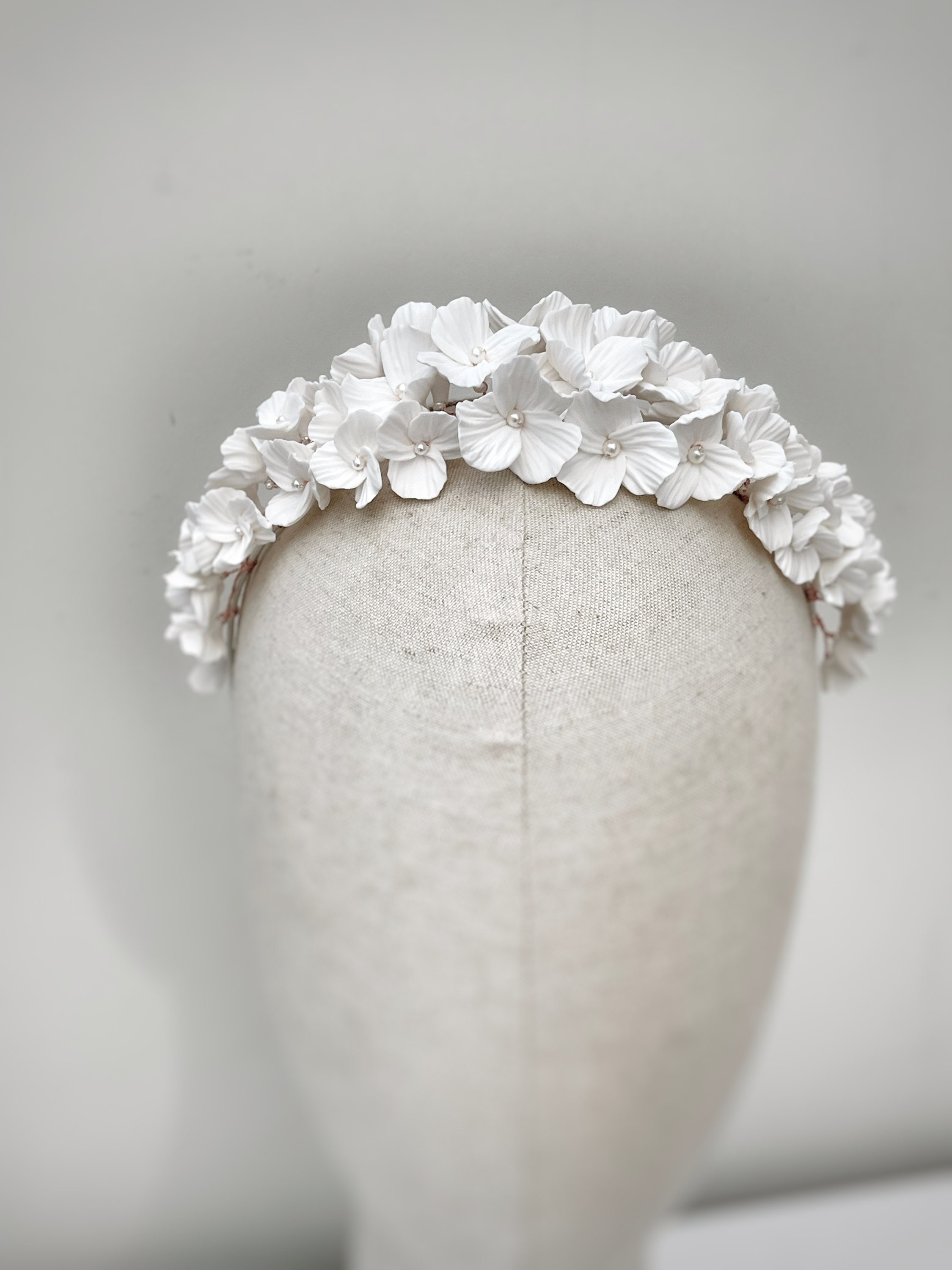 Clay Flowers Tiara Floral Headpiece Bridal Headpiece Bridal | Etsy