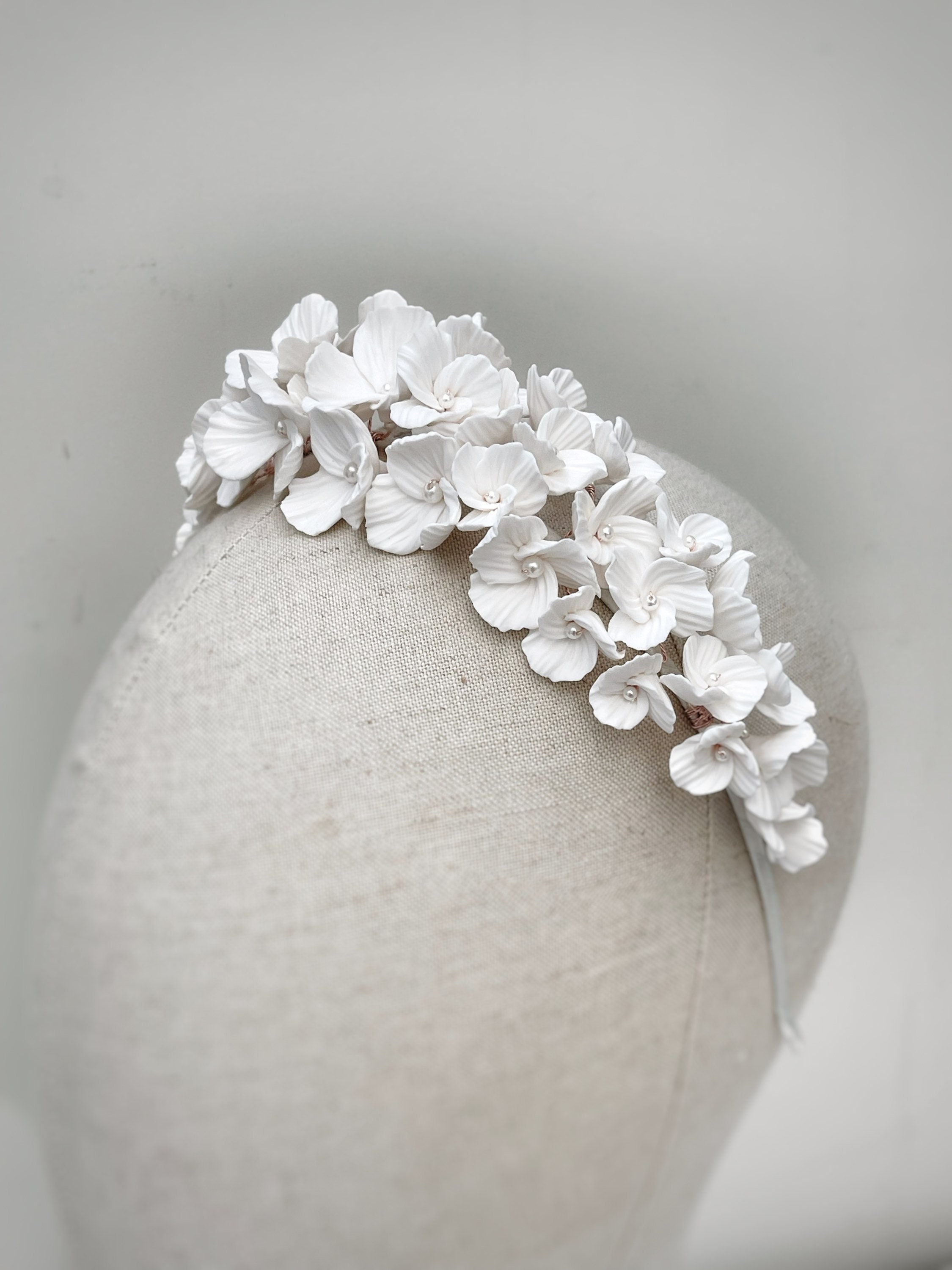 Clay Flowers Tiara Floral Headpiece Bridal Headpiece Bridal | Etsy