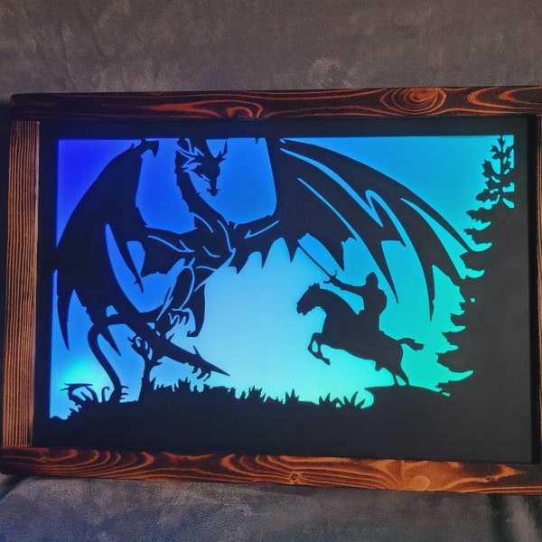 Dragon Vs Knight Art Etsy