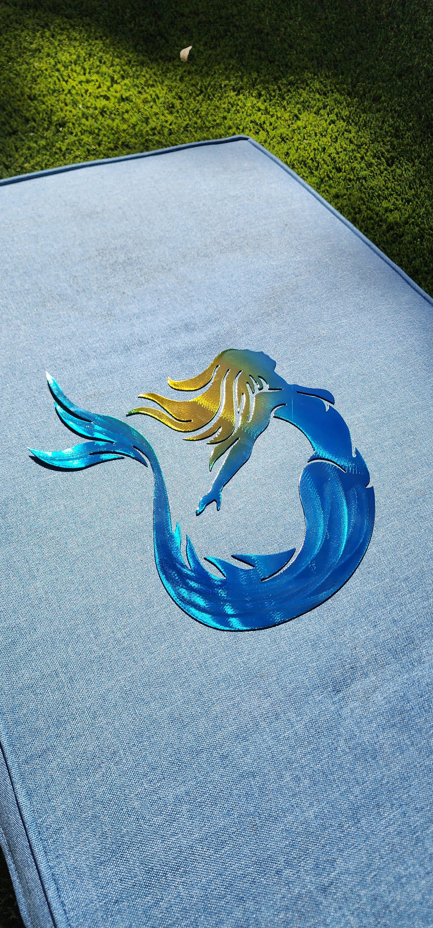 Swimming Mermaid Metal Wall Decor, Hanging Mermaid Wall Art, Sea Art ...