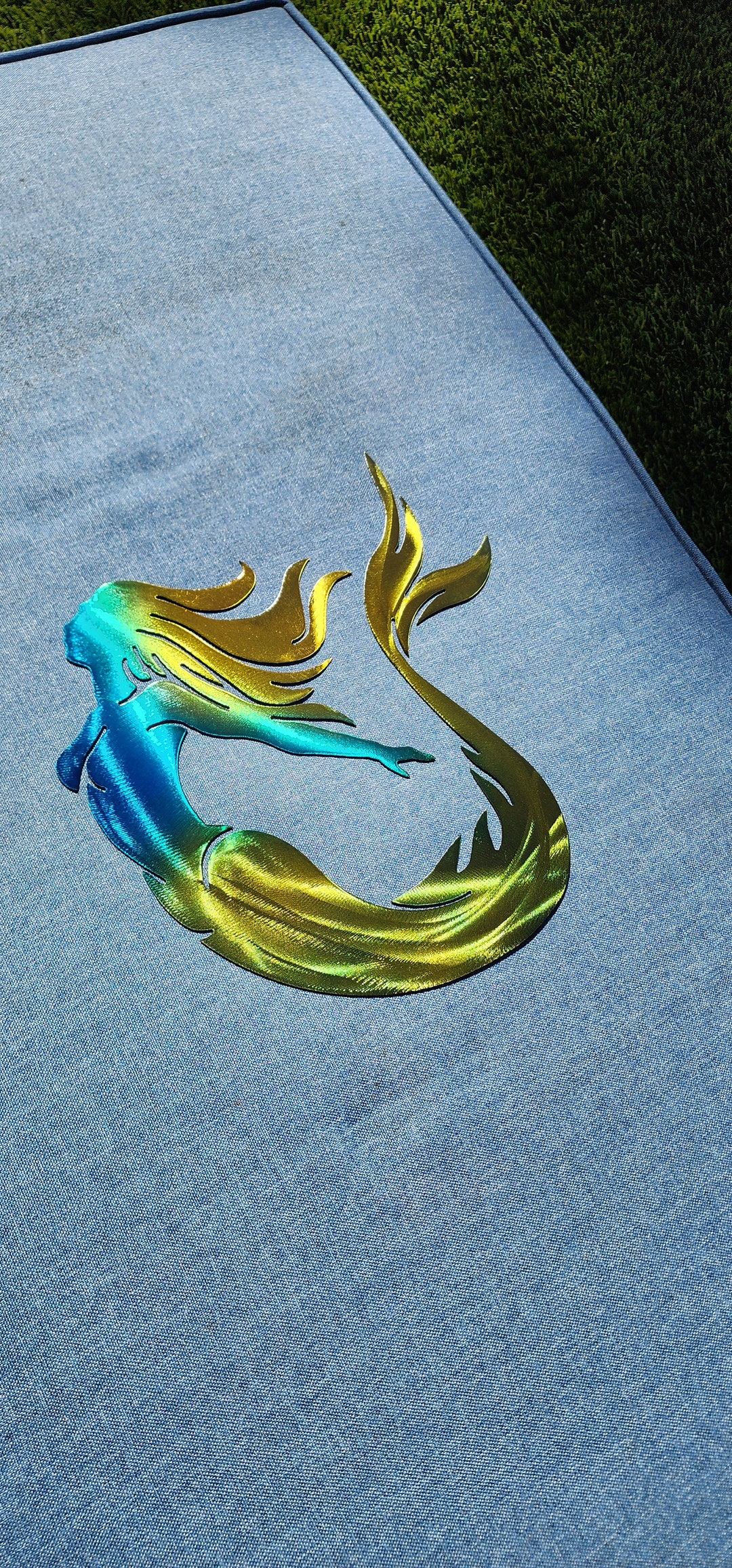 Swimming Mermaid Metal Wall Decor, Hanging Mermaid Wall Art, Sea Art ...