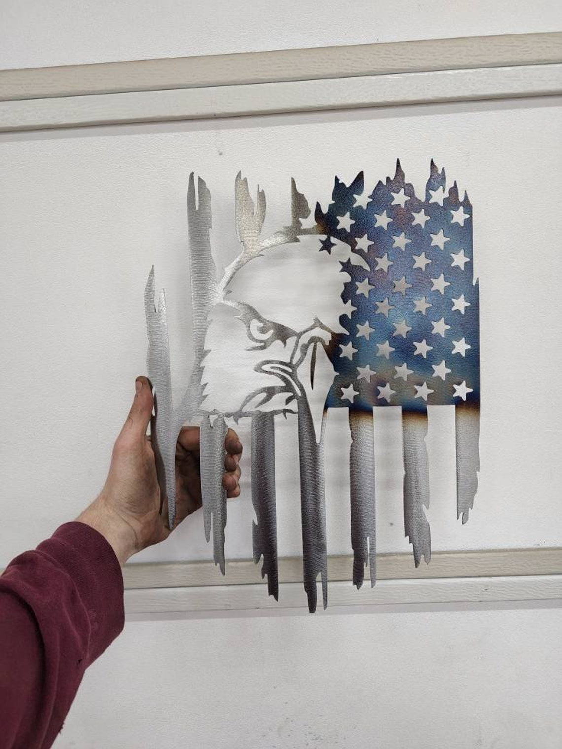 Bald Eagle USA American Flag Metal Art - Etsy