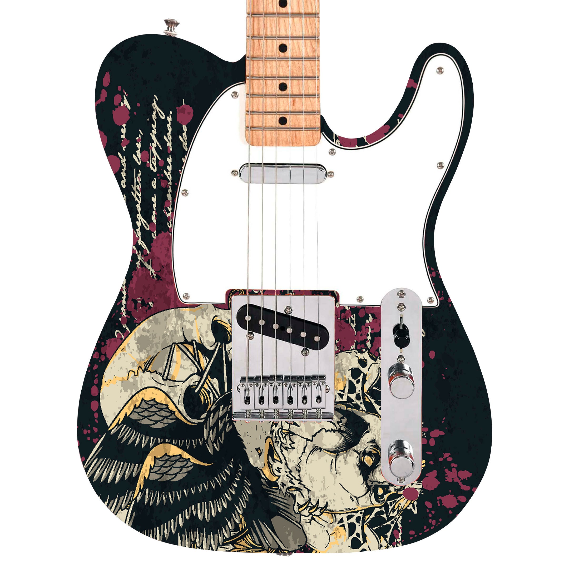 Guitar Skin Wrap Laminated Vinyl Sticker Decal for Any Guitar Death ...