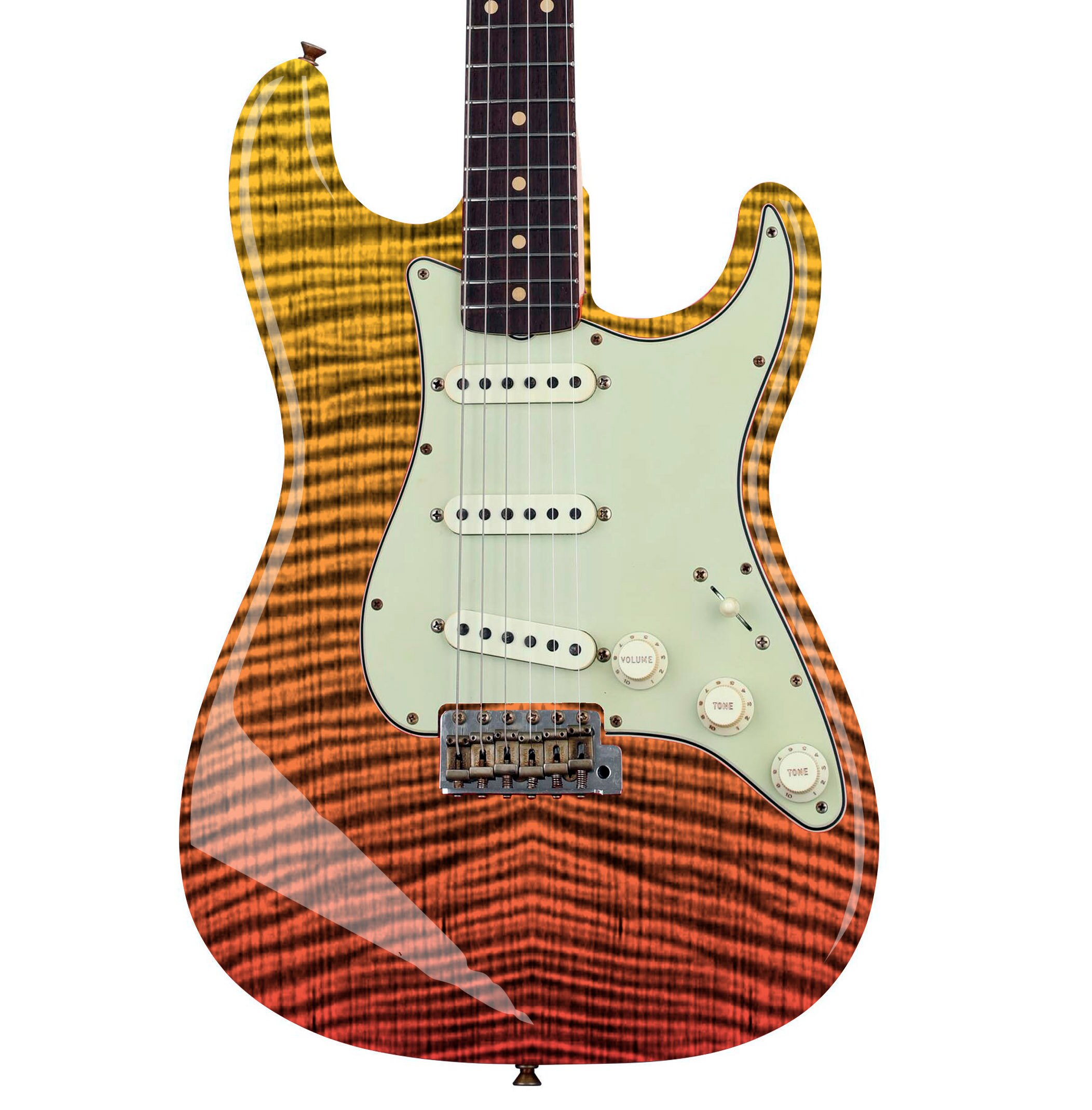 Guitar Skin Wrap Laminated Vinyl Decal Sticker the Tiger Fade - Etsy