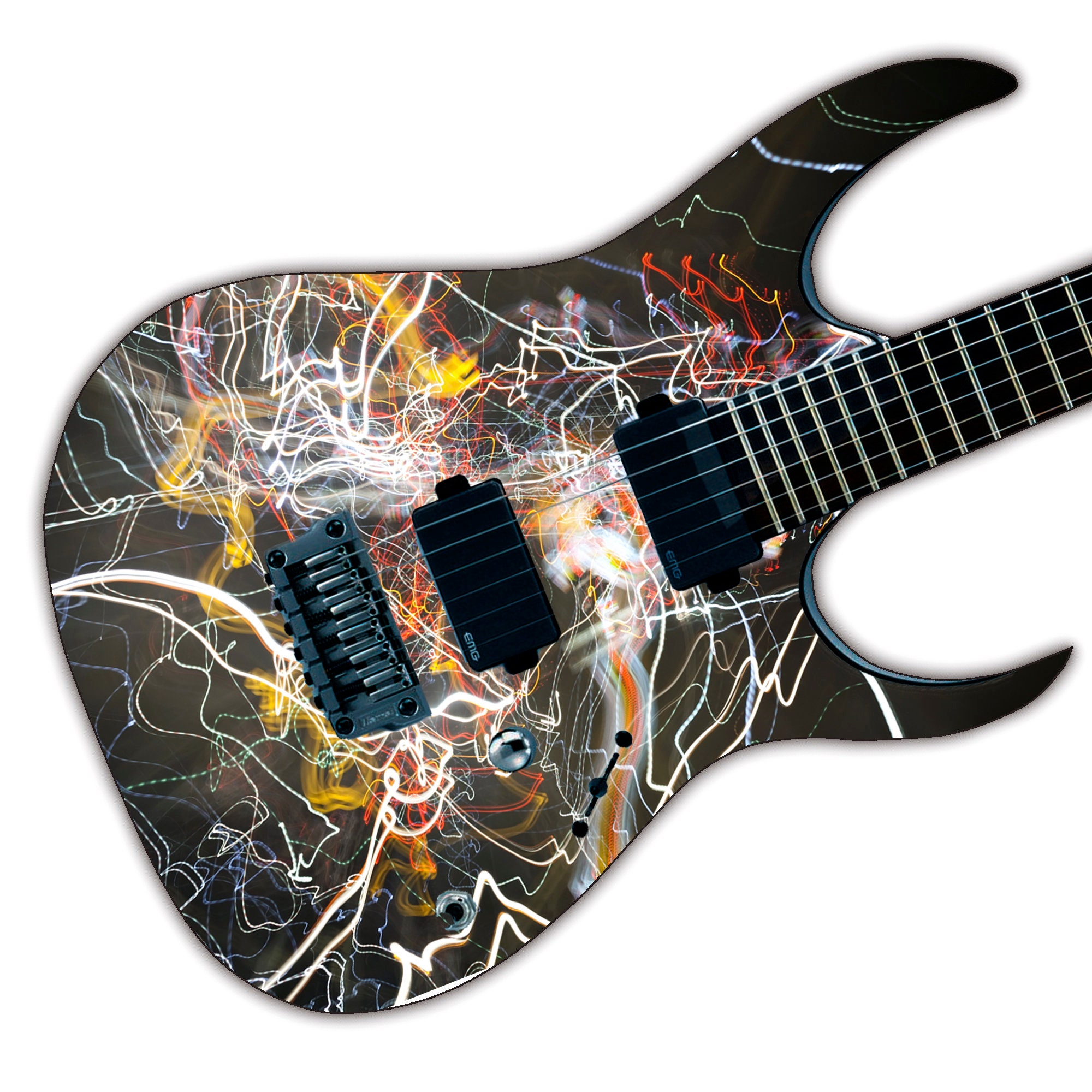 Guitar Skin Wrap Laminated Vinyl Sticker Decal for Any Guitar Black ...