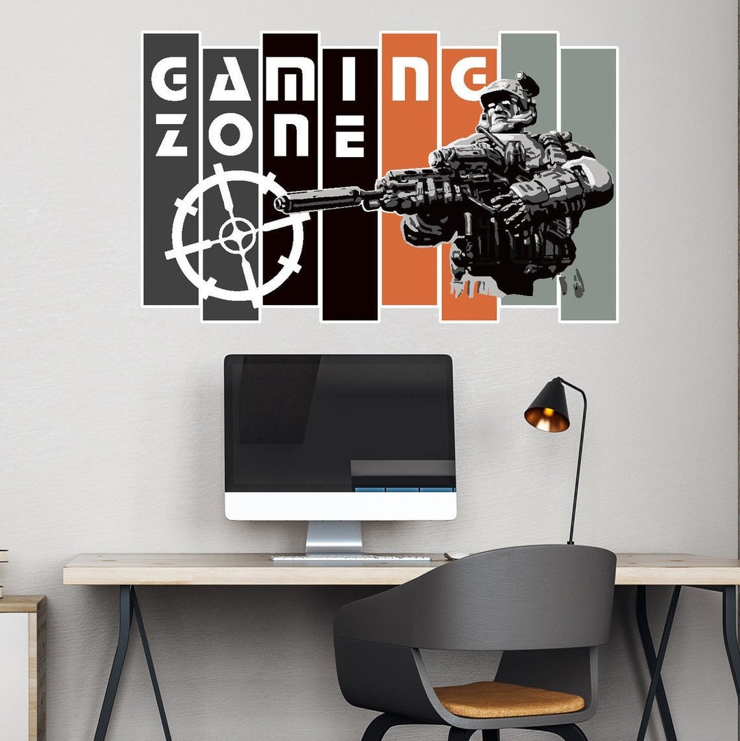 Gaming Zone FPS Panel Wall Art Decal Sticker. Gaming Wall - Etsy
