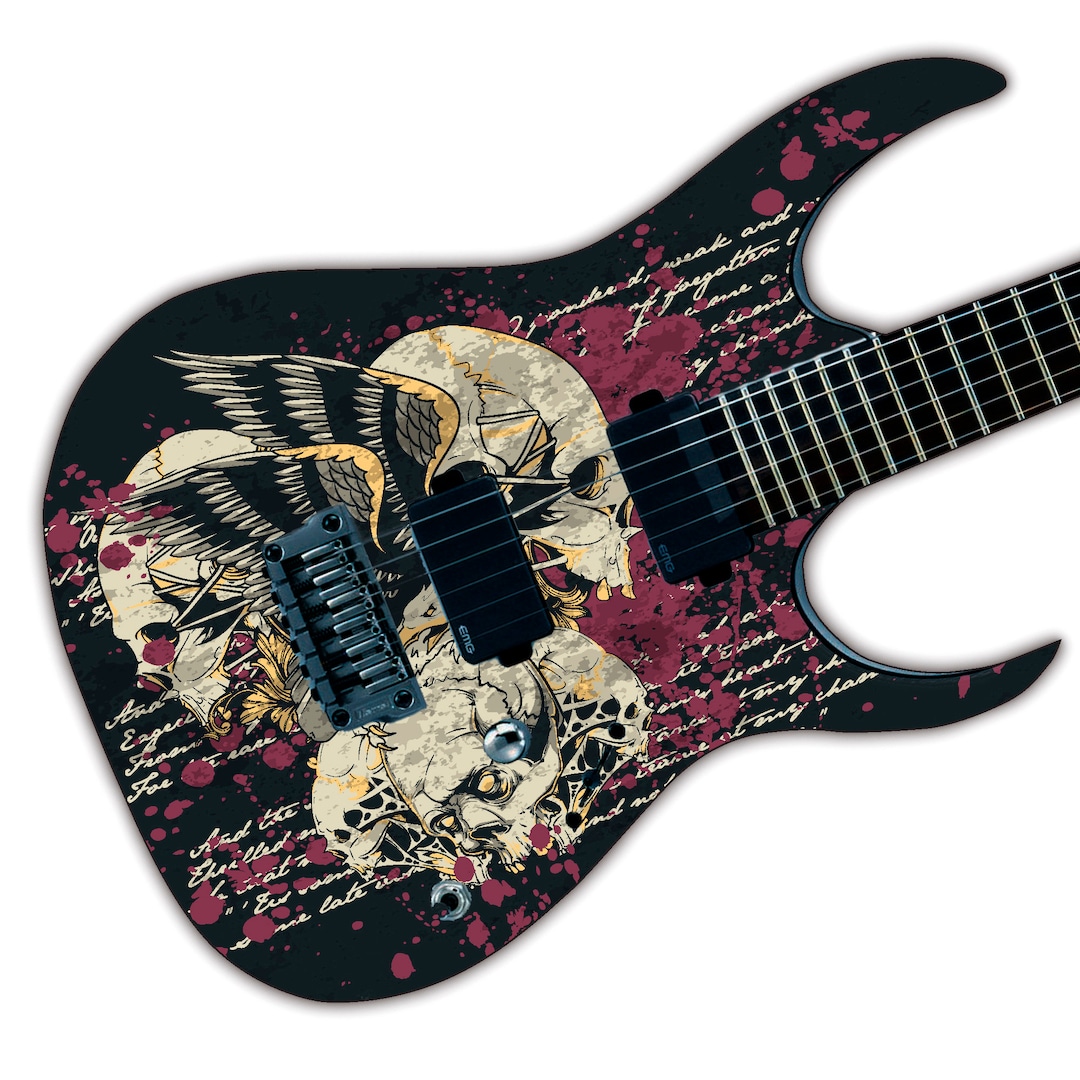 Guitar Skin Wrap Laminated Vinyl Sticker Decal for Any Guitar Death ...