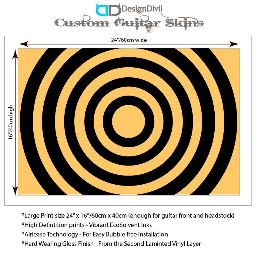 Bullseye Guitar Laminated Skin Wrap Vinyl Decal Stickers - Etsy