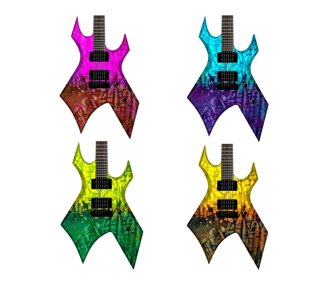 The Cracked Fade Skin Wrap Vinyl Decal Stickers for Guitars & Bass. 4 ...