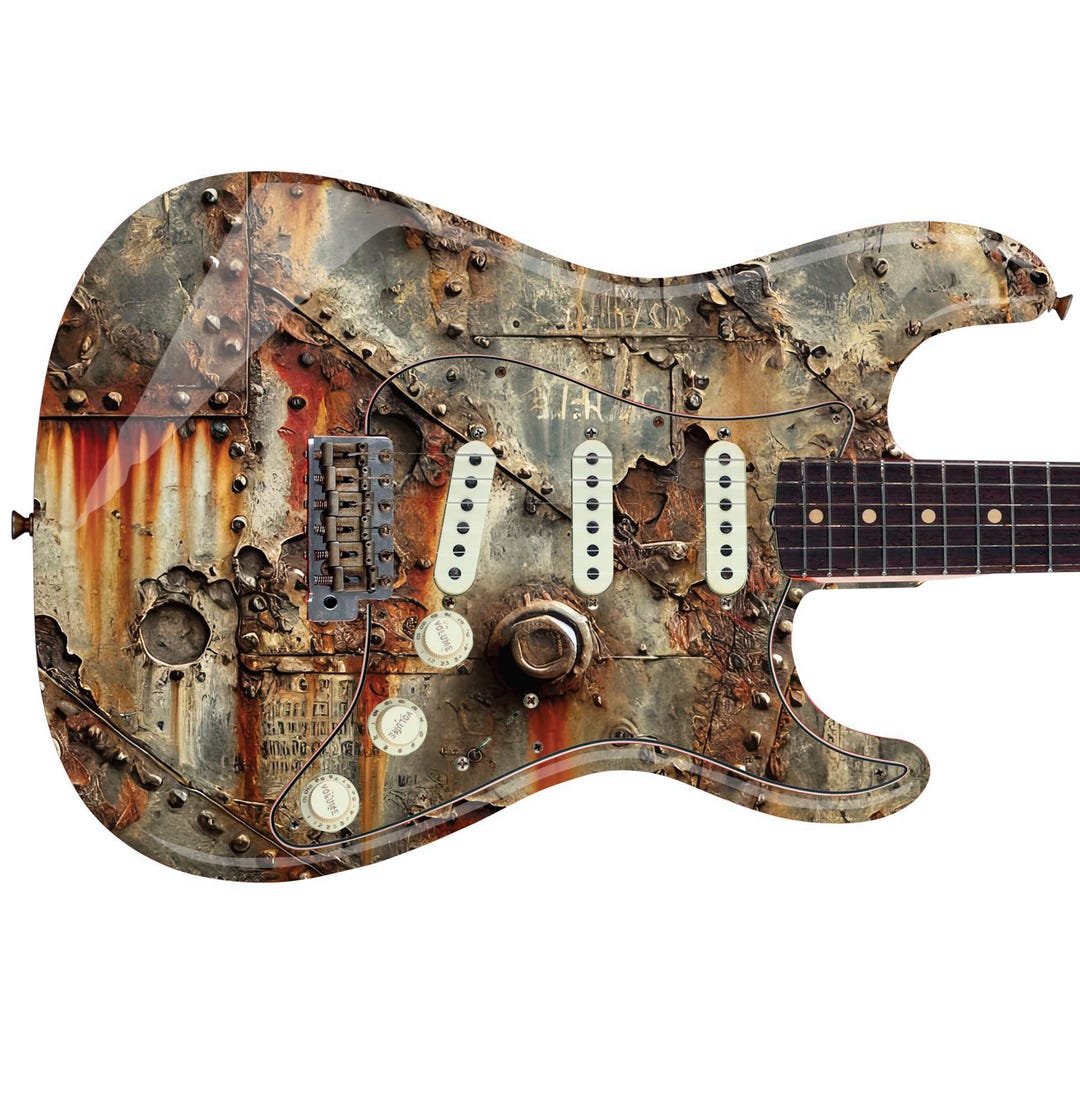 The Rusty Aged Guitar Graphics Skin Wrap - Laminated Printed Vinyl ...