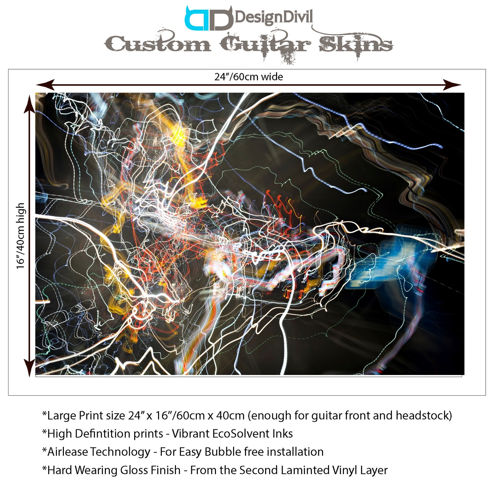 Guitar Skin Wrap Laminated Vinyl Sticker Decal for Any Guitar - Etsy