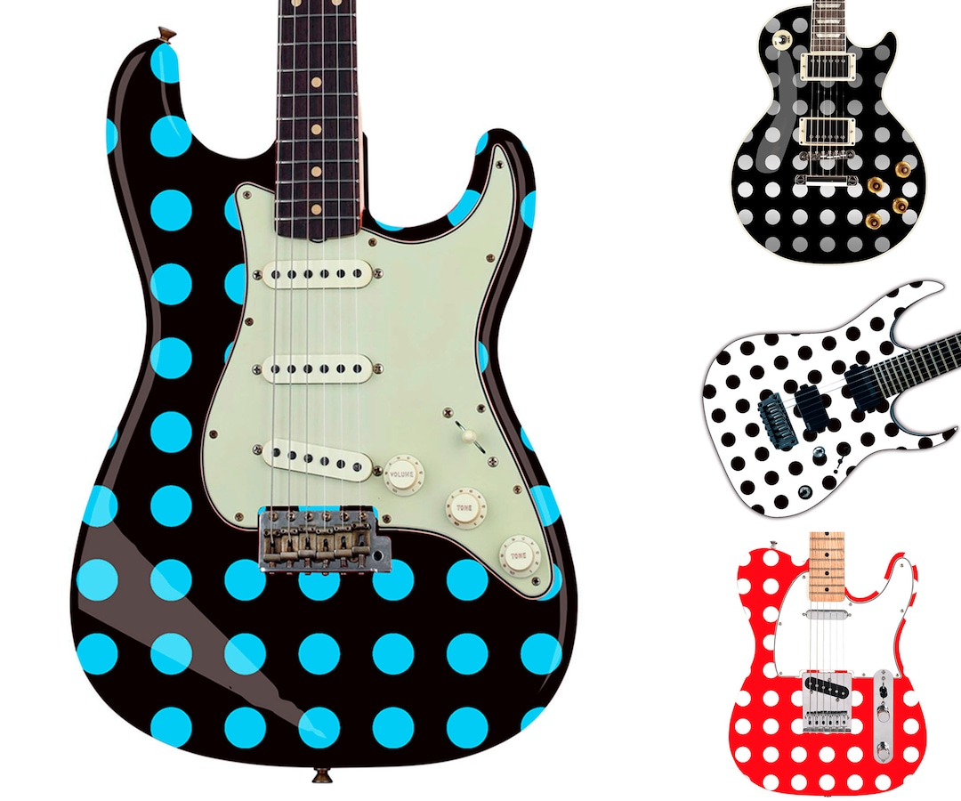 Custom Made Polka Dot Decal Sticker to Fit Guitars & Basses. 8colour ...