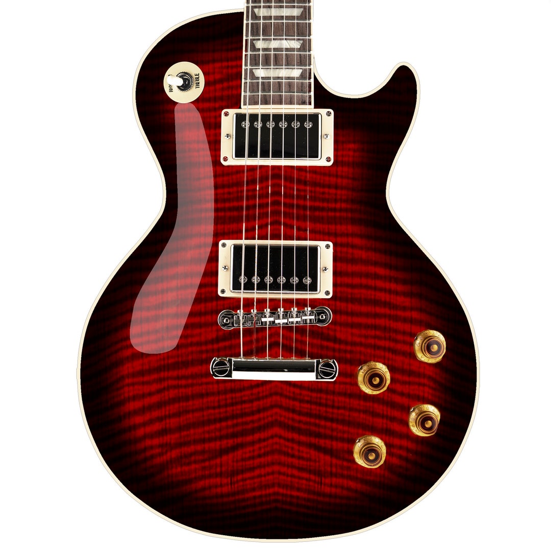 LP Type Guitar Skin Wrap Vinyl Decal Sticker Flamed Maple Blood Red ...
