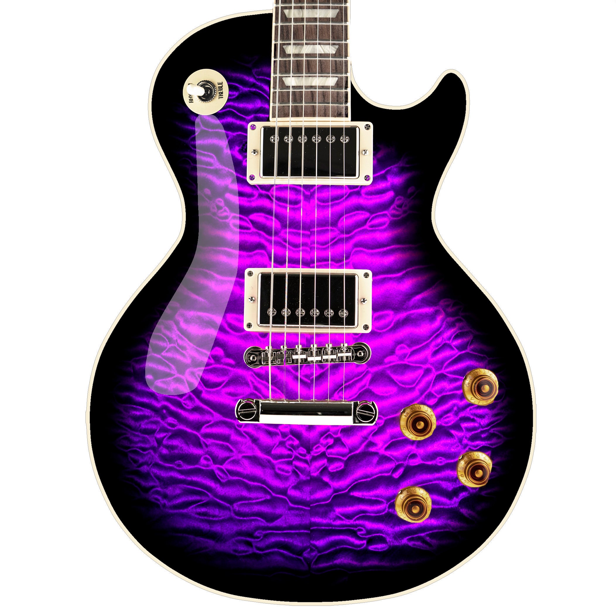 LP Type Guitar Skin Vinyl Wrap Decal Sticker Quilted Maple Purple Burst ...