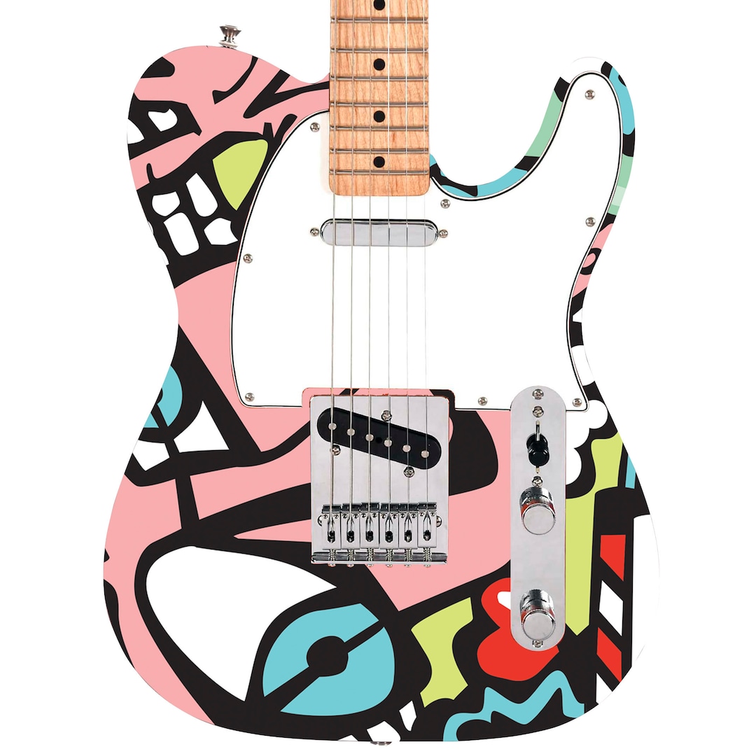 Guitar Skin Wrap Laminated Vinyl Sticker Decals for Any Guitar Abstract ...