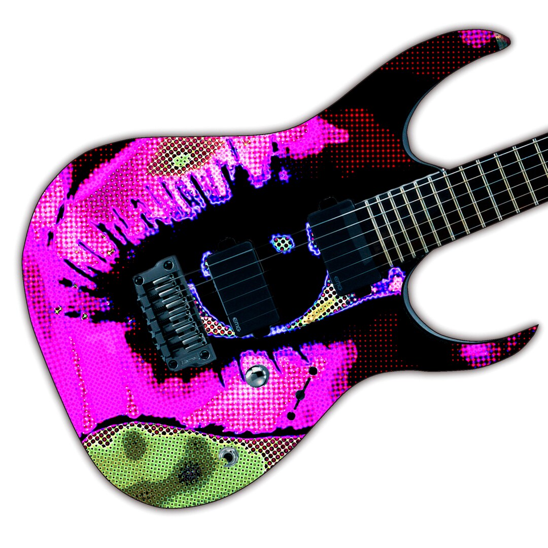 Guitar Skin Wrap Laminated Vinyl Sticker Decals for Any Guitar 80's Eye ...
