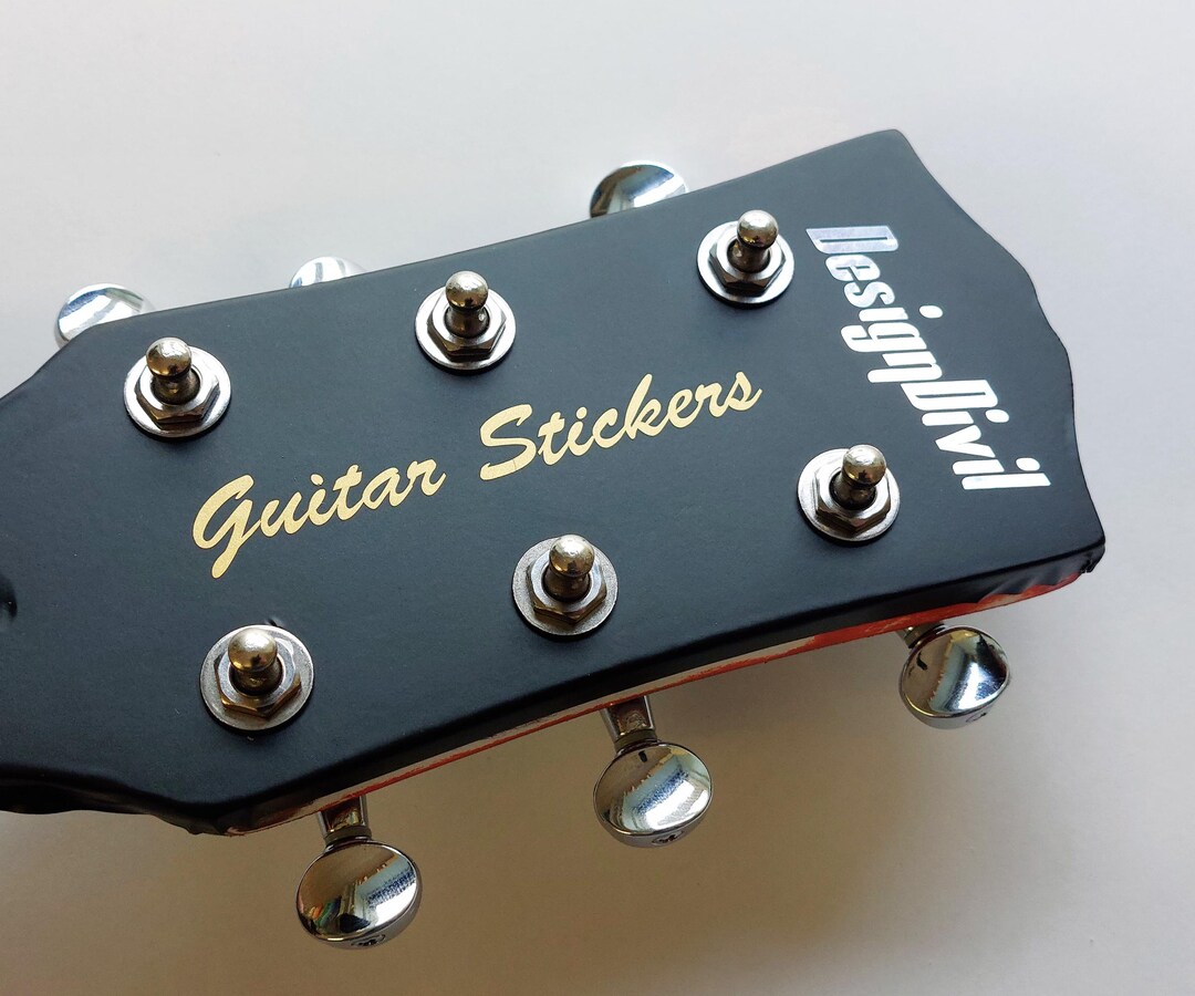 Custom Guitar Headstock Vintage Style Sticker Decals Colour Options ...