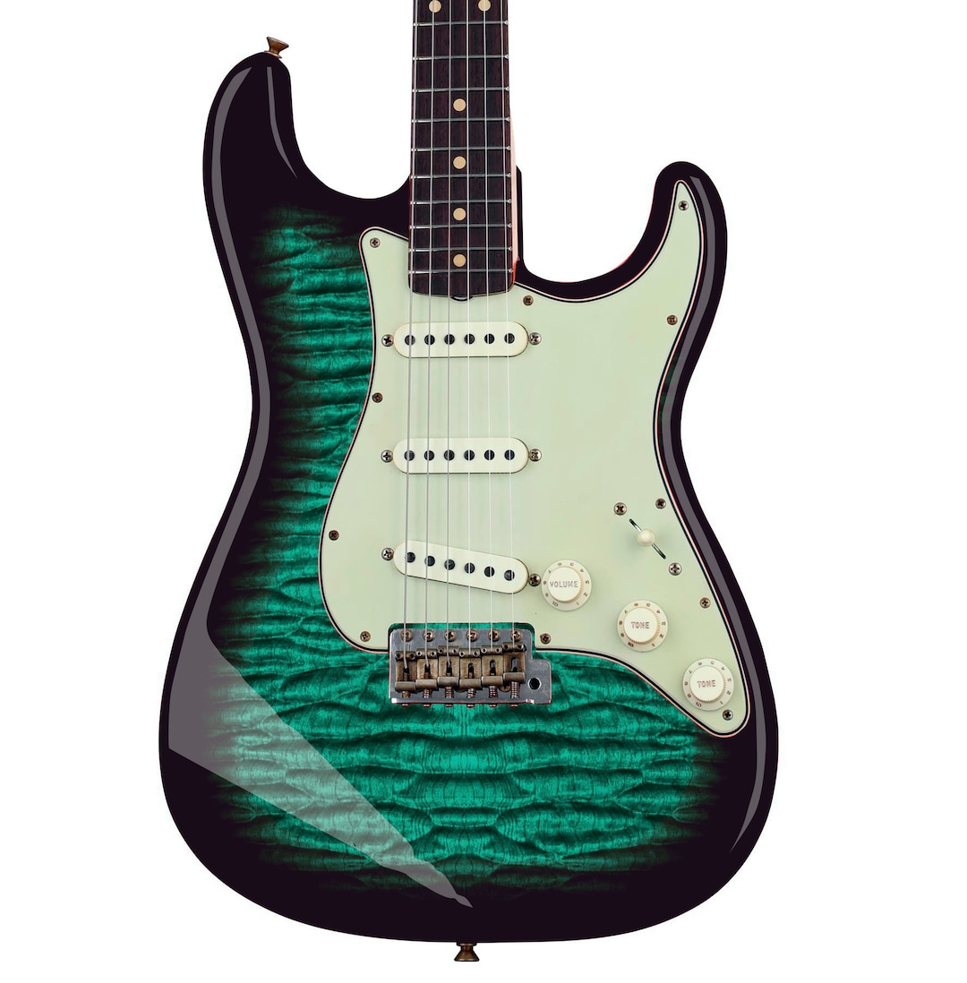 Guitar Customization Vinyl Wrap Decal Sticker Skins. the Aqua Quilted ...