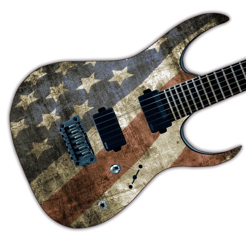 Guitar Skin Wrap Laminated Vinyl Sticker Decal for Any Guitar USA Flag ...