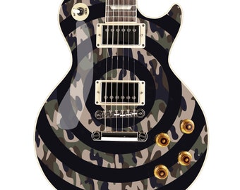 Bullseye Guitar Laminated Skin Wrap Vinyl Decal Stickers | Etsy
