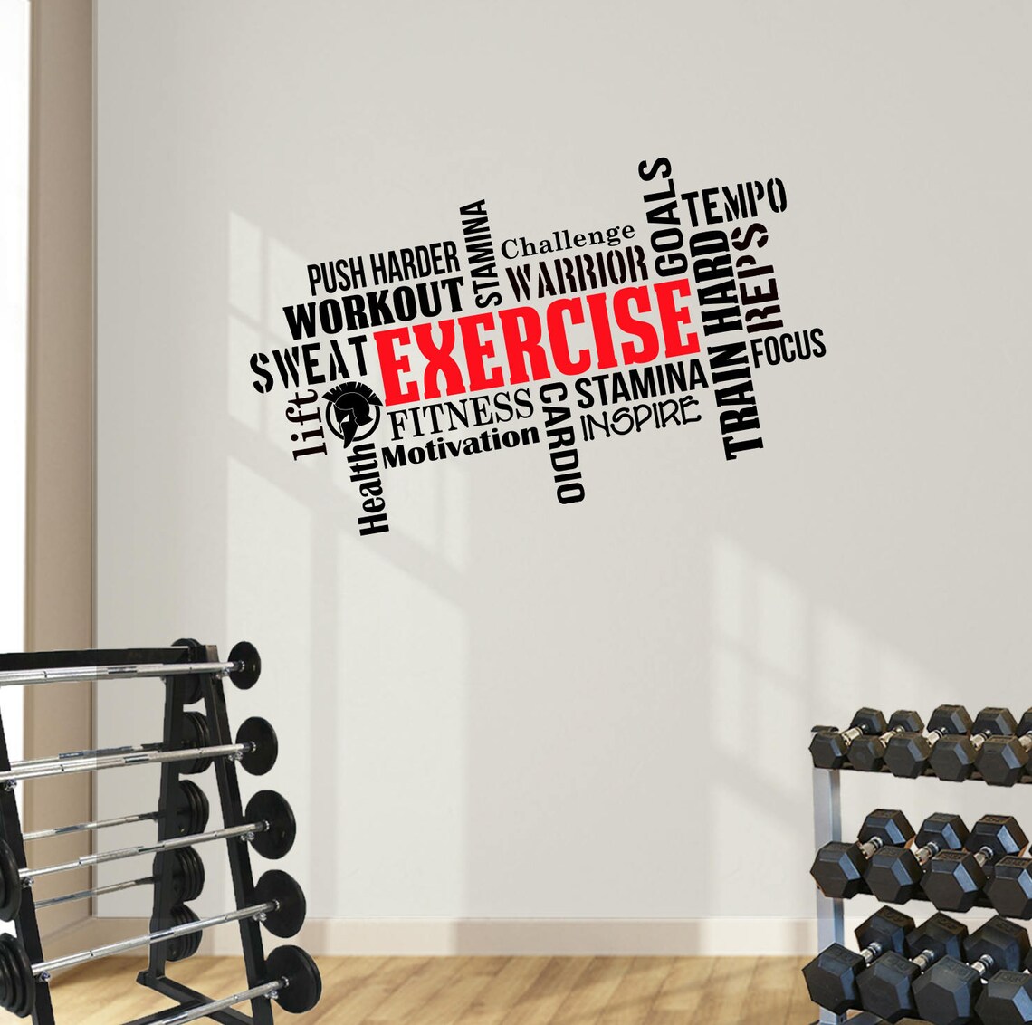 Exercise Word Cloud. Motivational Wall Art Decal. Perfect for - Etsy