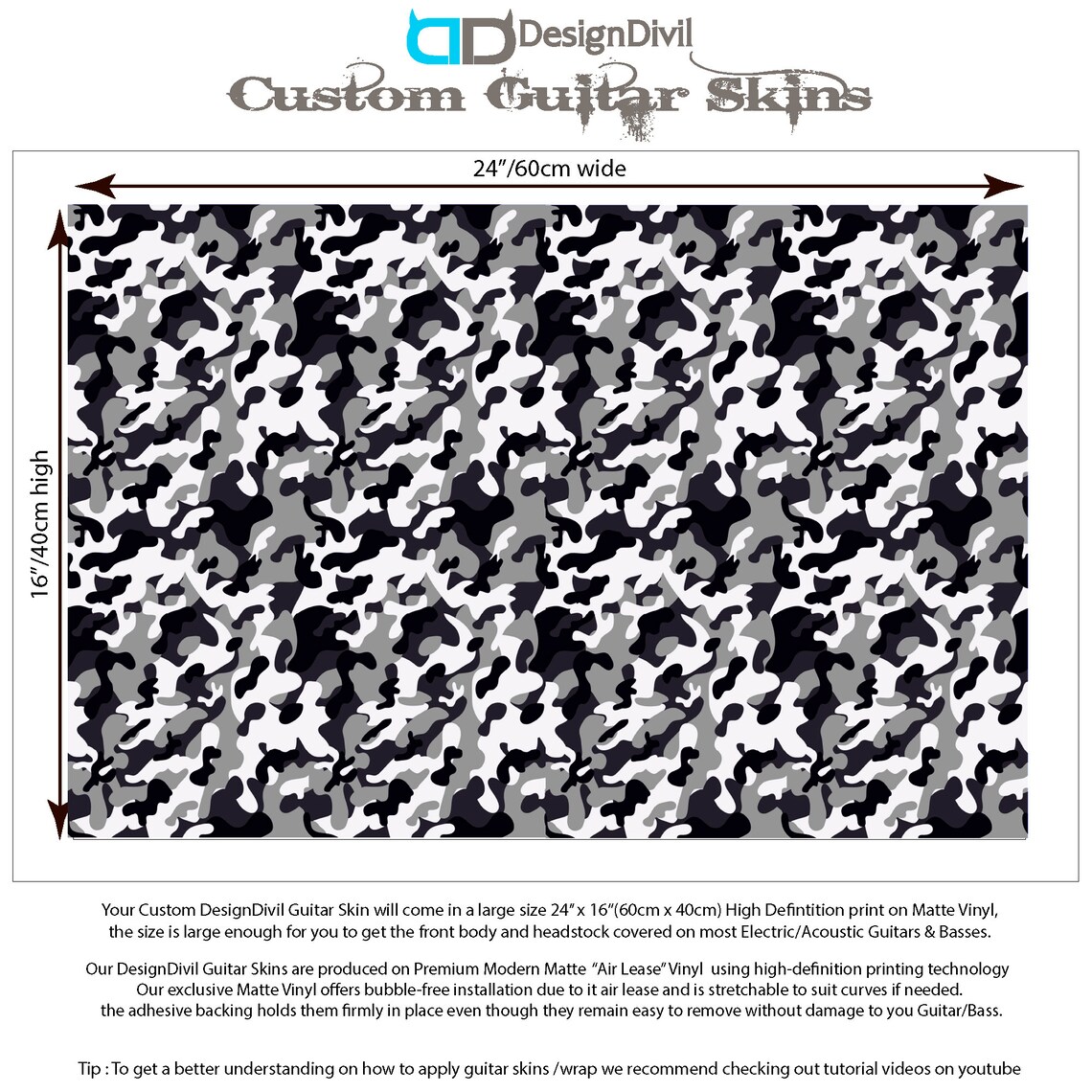 Guitar Skin Wrap Laminated Vinyl Sticker Decal for Guitar - Etsy