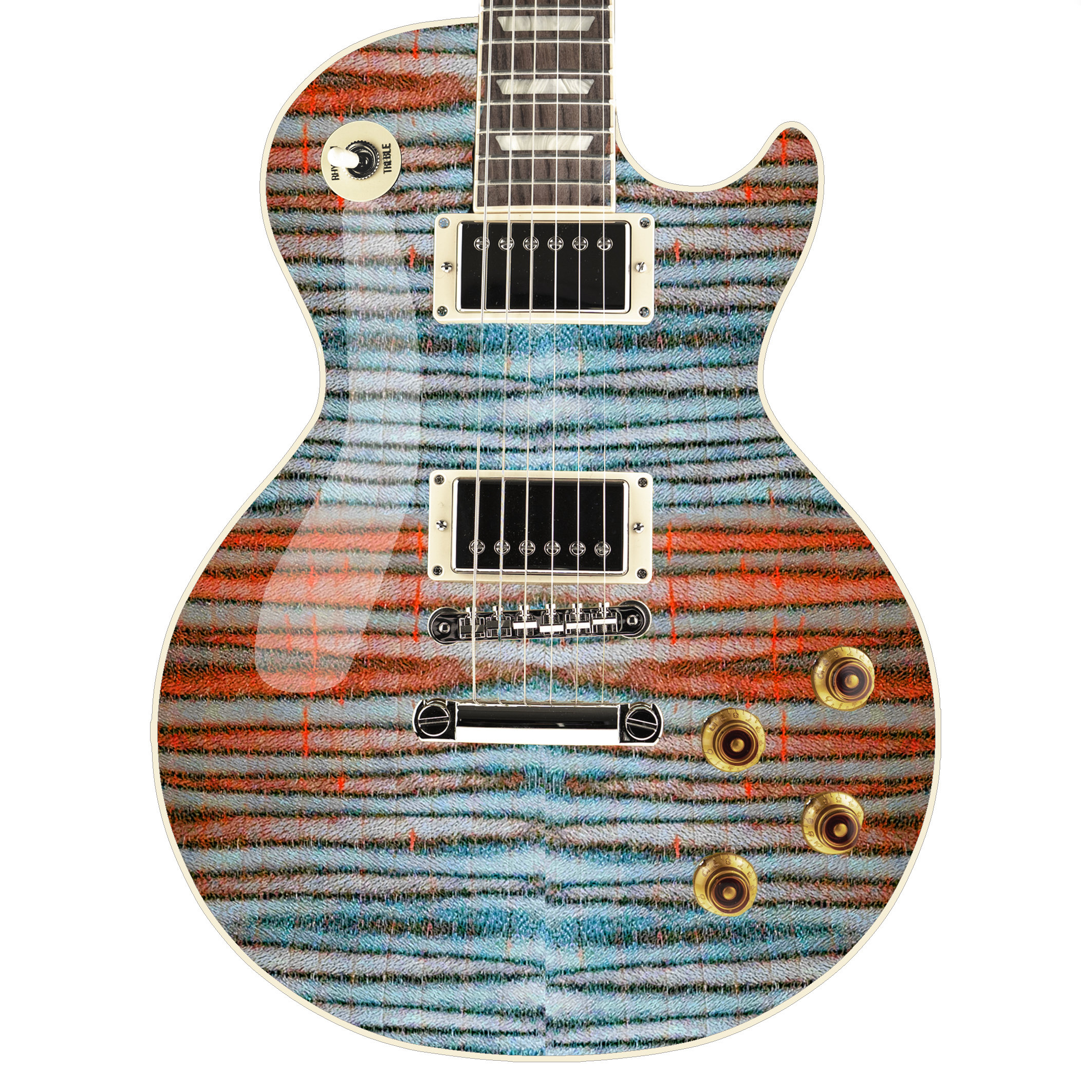 Modern Guitar Skin Vinyl Wrap Decal Sticker Flamed Maple Citrus Zebra ...