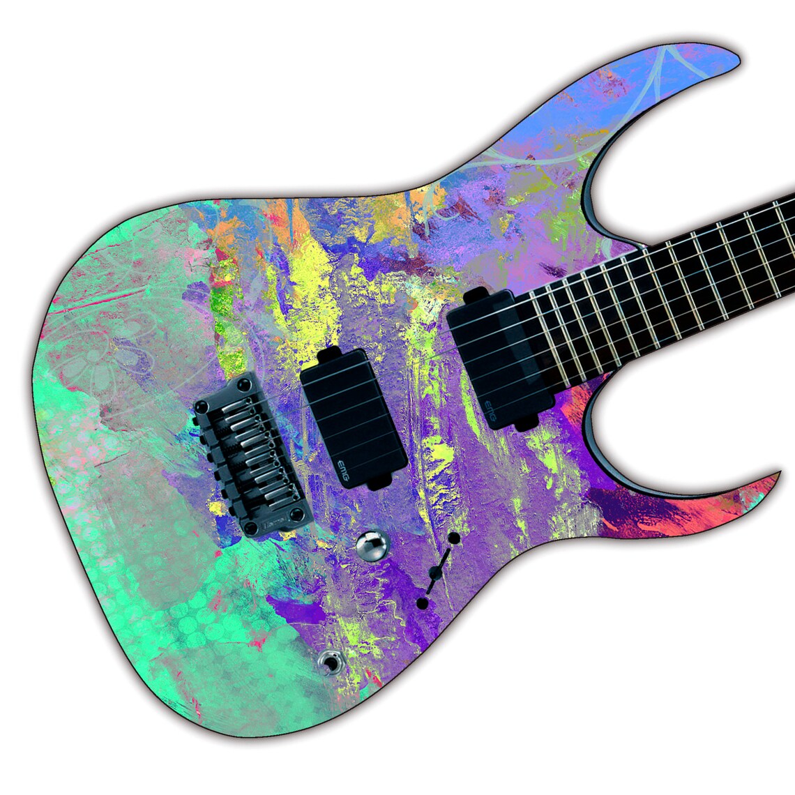 Guitar Skin Wrap Laminated Vinyl Sticker Decal for Any Guitar 80's Rock ...