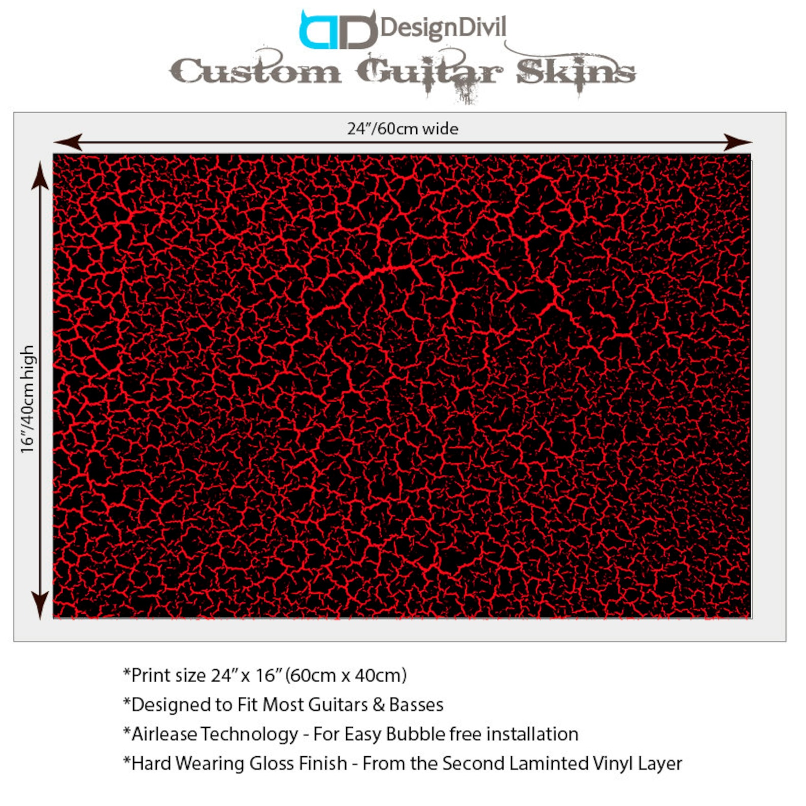 Guitar Skin Wrap Laminated Vinyl Decal Sticker the Master of Things ...