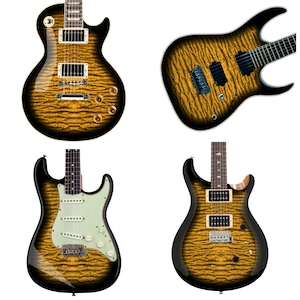 Guitar Vinyl Wrap Decal Sticker Skins. the Tan Quilted Burst . Choose ...
