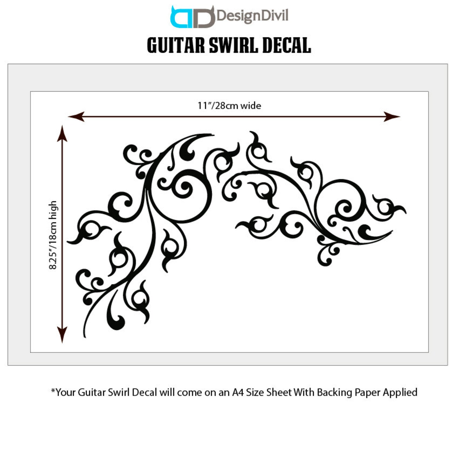 Custom Made Flower Swirl Sticker Fits Guitars & Basseschoose - Etsy