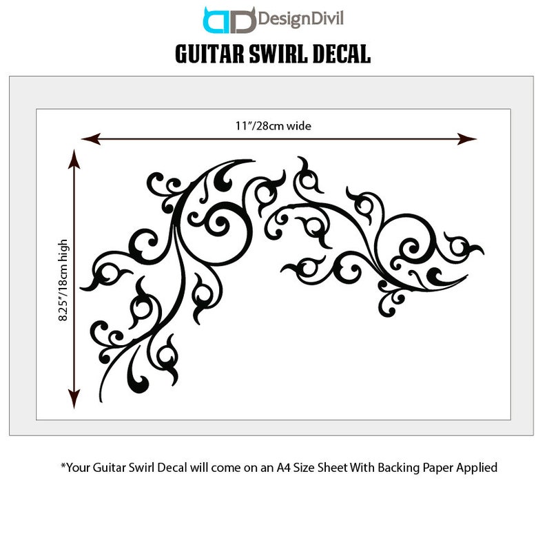Custom Made Flower Swirl Sticker Fits Guitars & Basseschoose - Etsy