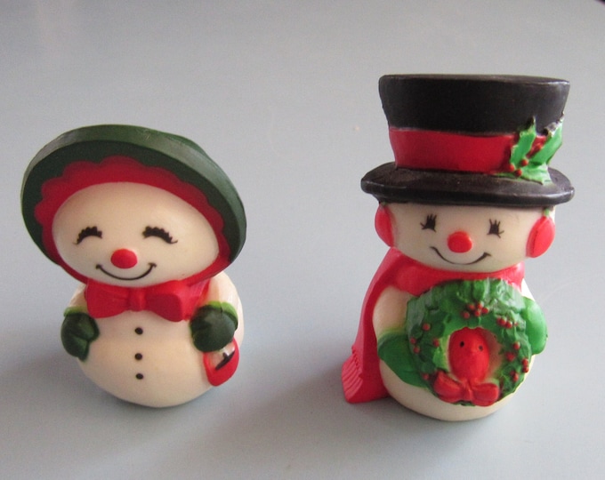 Vintage Hallmark Christmas Merry Miniatures Snowman Couple 1970s Free ...