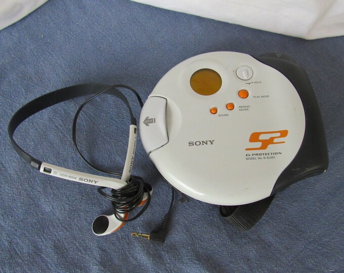 Vintage Sony CD Walkman Model No. D-SJ301 With MDR-WO14 Headphones Free ...