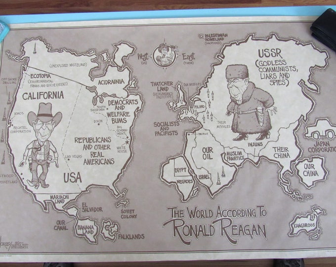The World According to Ronald Reagan Poster by Dave Horsey 1982 Rare ...