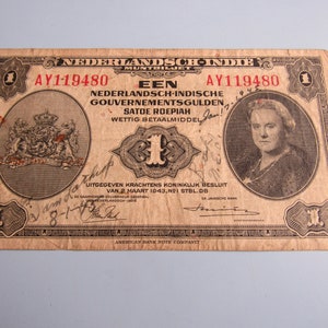 Vintage Dutch Currency One Gulden Note Netherlands 1943 World War II ...