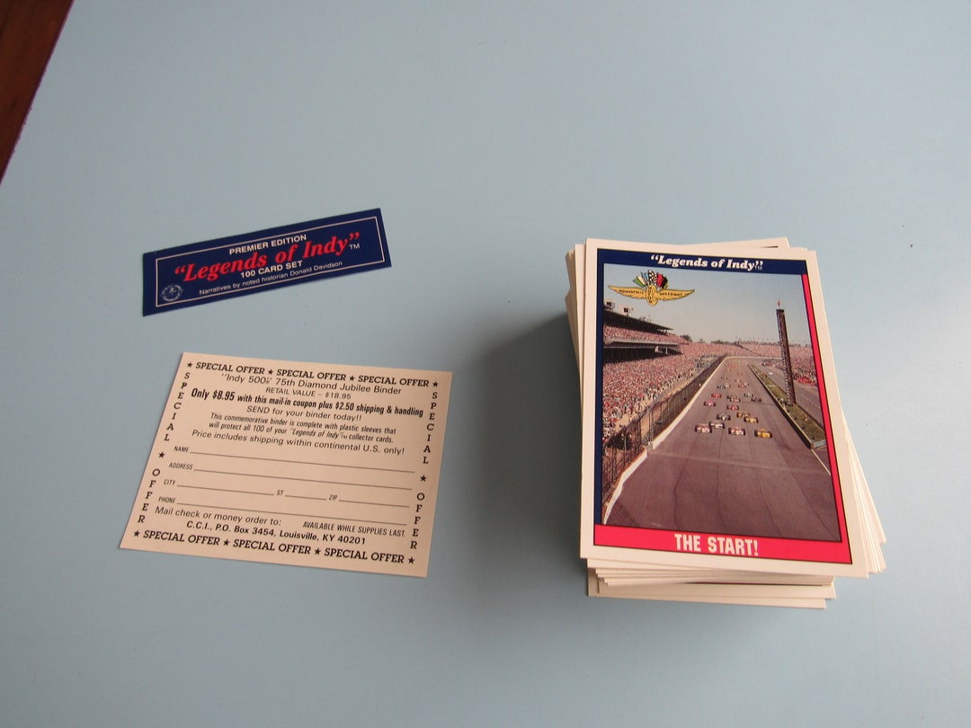 Complete Set of Legends of Indy Cards 1991 Free Shipping - Etsy