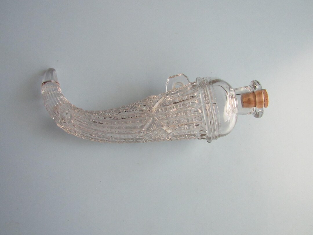 Vintage Pressed Glass Car Flask Horn of Plenty Decanter Free Shipping ...