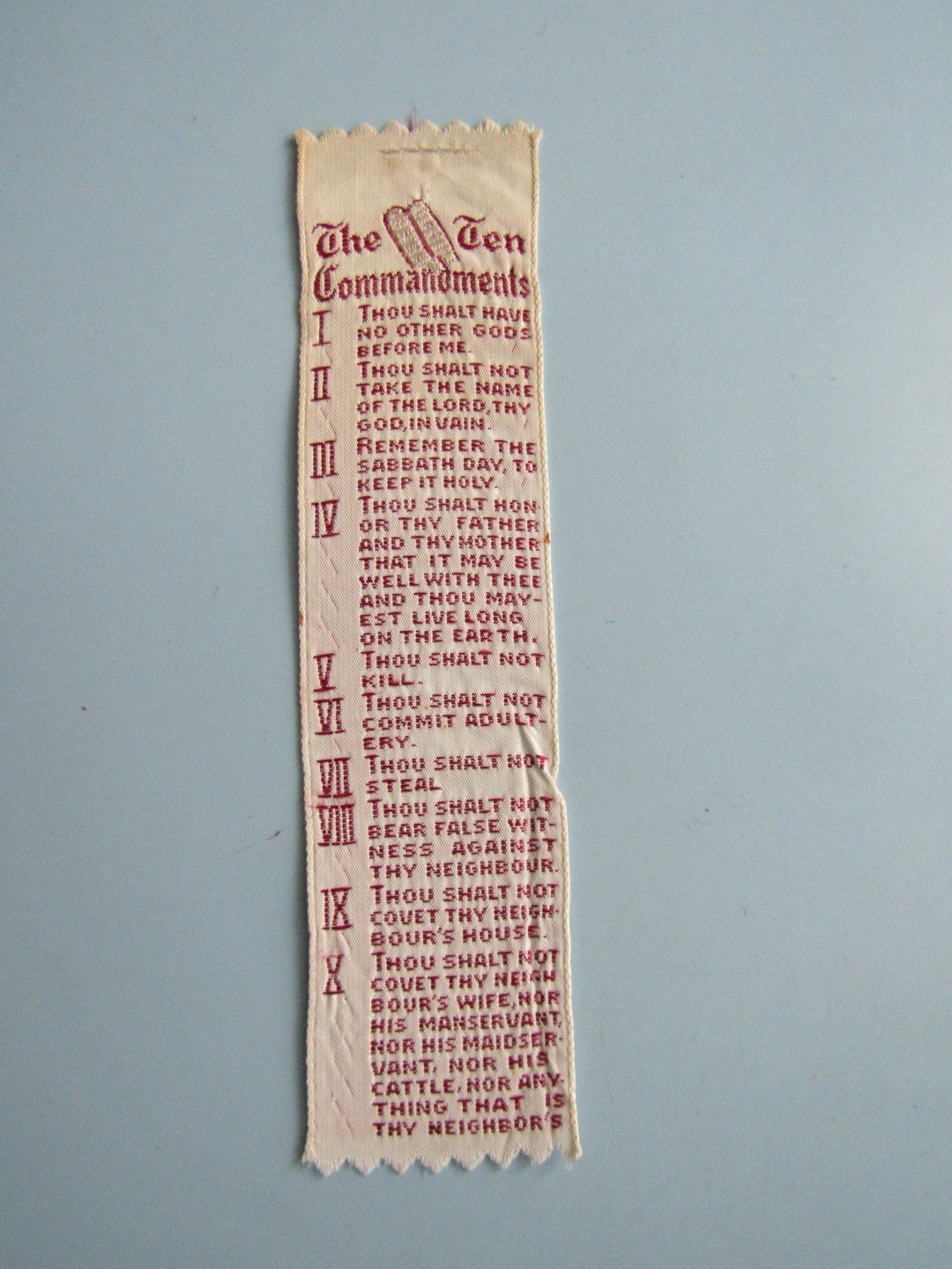 Vintage the Ten Commandments Bookmark Free Shipping - Etsy