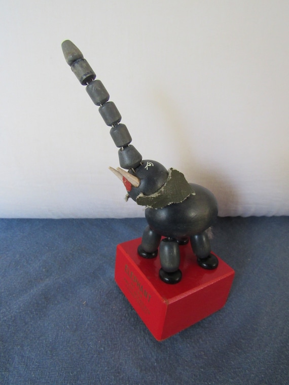 Vintage Kohner Elephant Push Puppet No. 139 1940s Free | Etsy