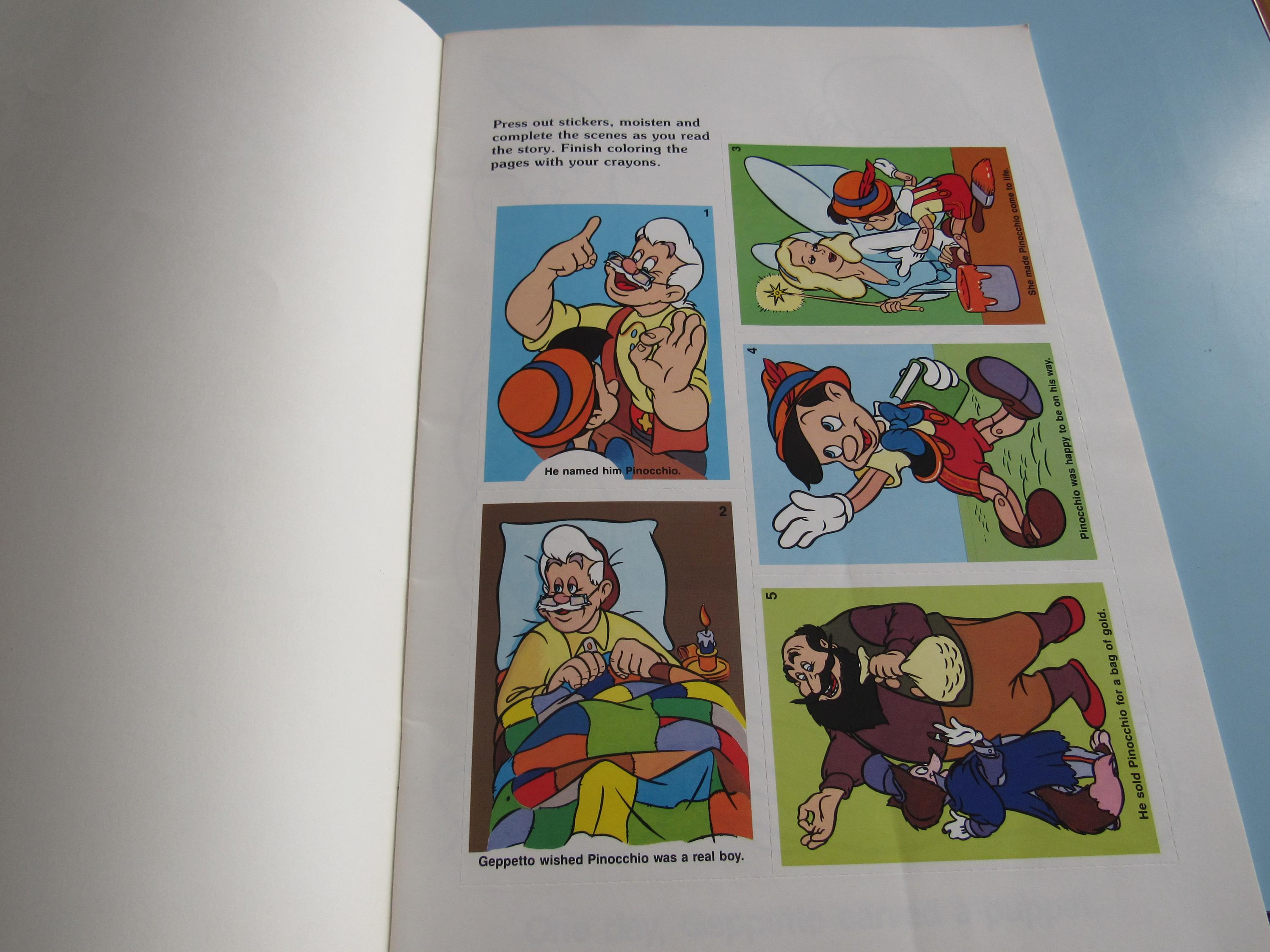 Vintage Walt Disney's Pinocchio Sticker Fun Book 1993 Free Shipping - Etsy