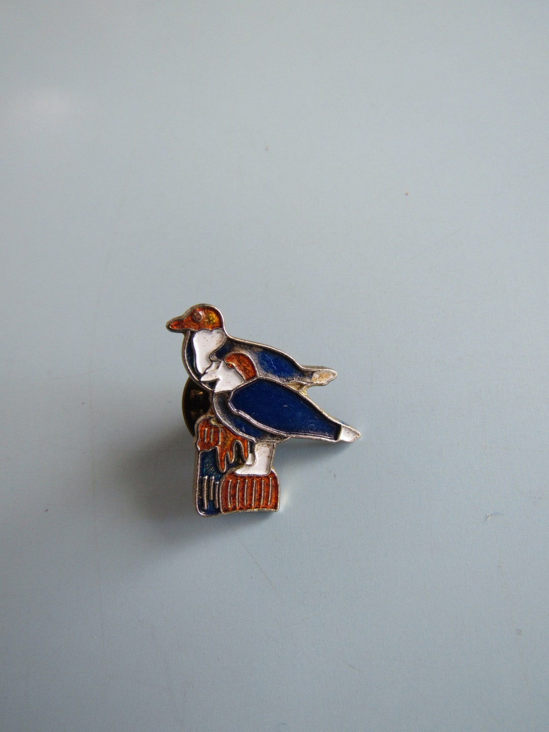 Vintage Enamel Seagull Pin Free Shipping - Etsy