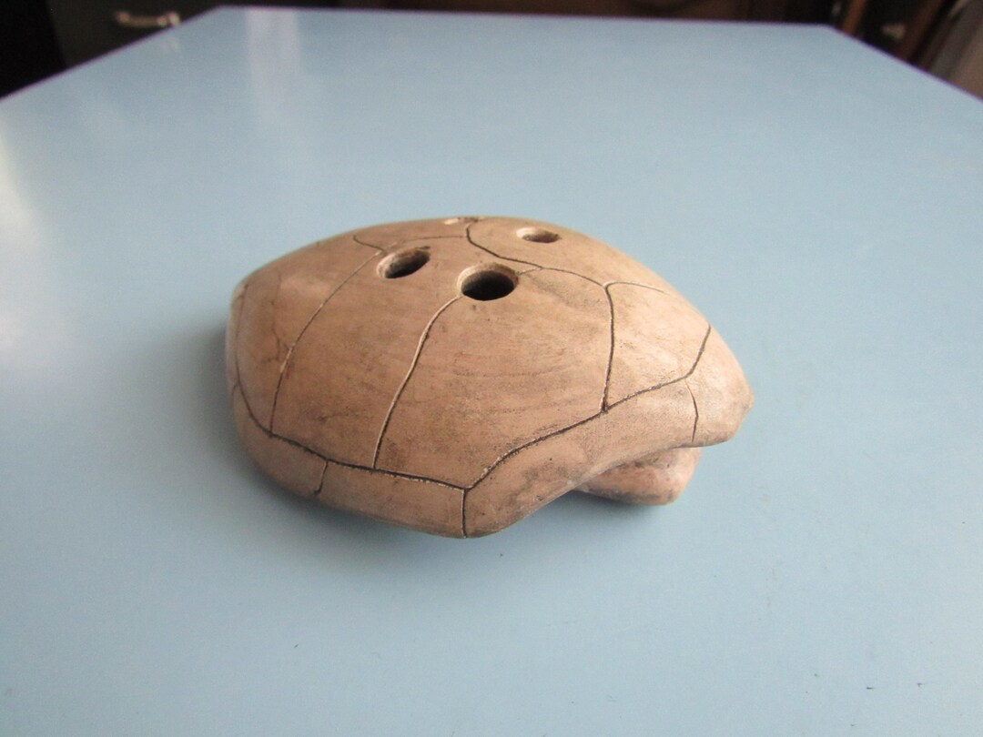 Vintage Figural Turtle Shell Clay Flute Whistle Ecuador Free Shipping ...