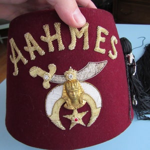 Vintage Masonic Shriner Aahmes Fez Free Shipping - Etsy