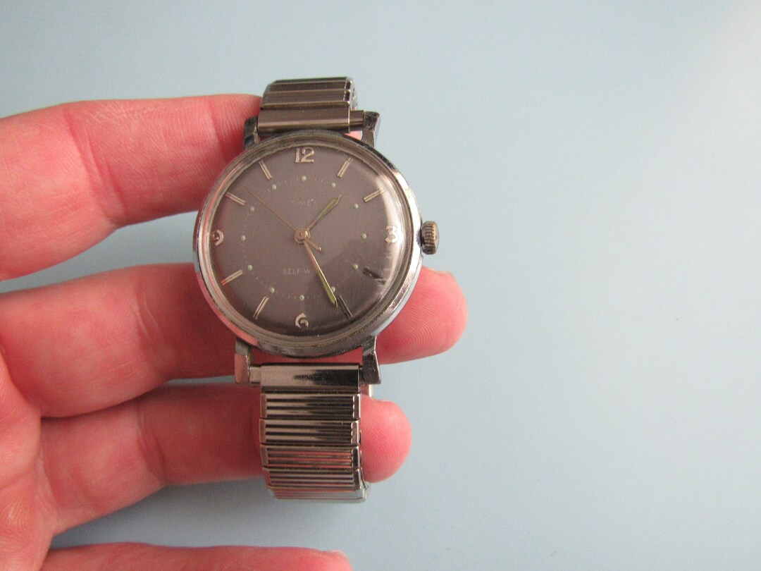 Vintage Timex Self-wind Mechanical Men's Watch Works Well Free Shipping ...