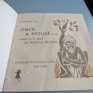 Once a Mouse... by Marcia Brown 1961 Free Shipping - Etsy