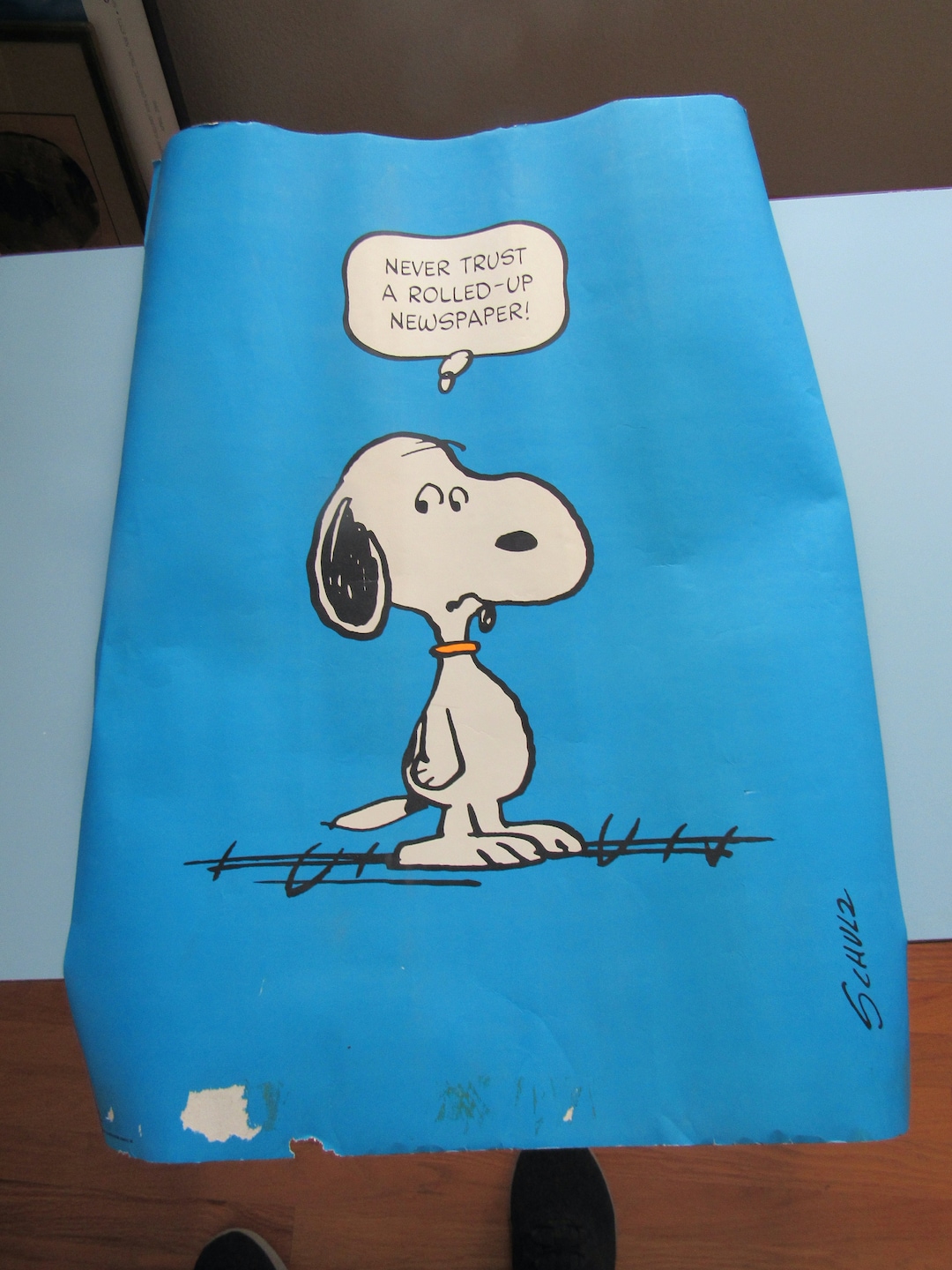 Vintage Hallmark Peanuts Snoopy Poster 1970s Never Trust a Rolled up ...