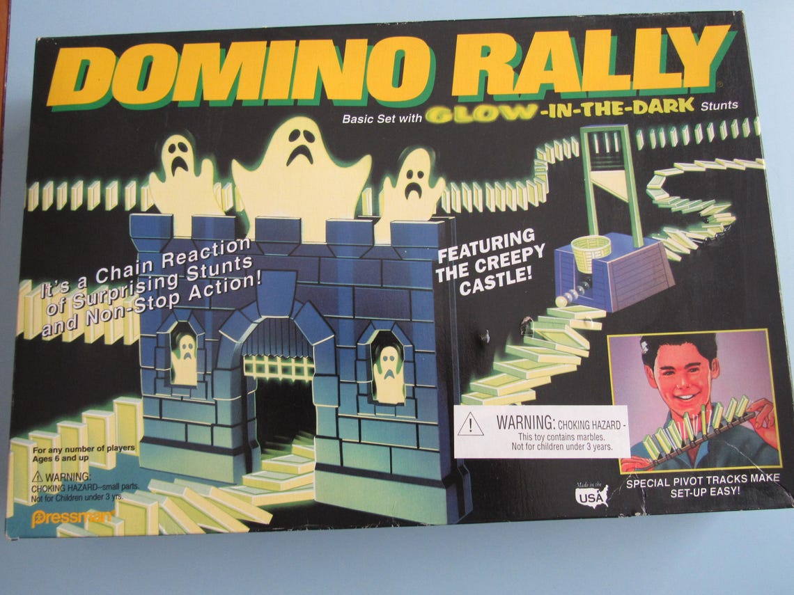 Vintage Pressman Domino Rally Basic Set With Glow-in-the-dark Stunts ...